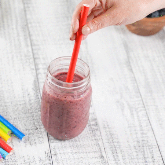 100ct Paper Jumbo Smoothie Straws - 100% Biodegradable Assorted Colors